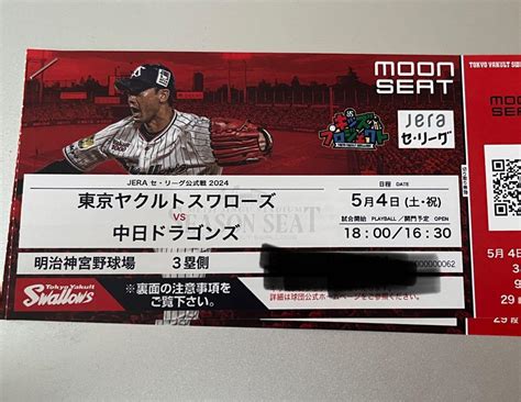 中日対東京ヤクルト 5月4日 観戦チケット ムーンシート 年間シート チケット By メルカリ