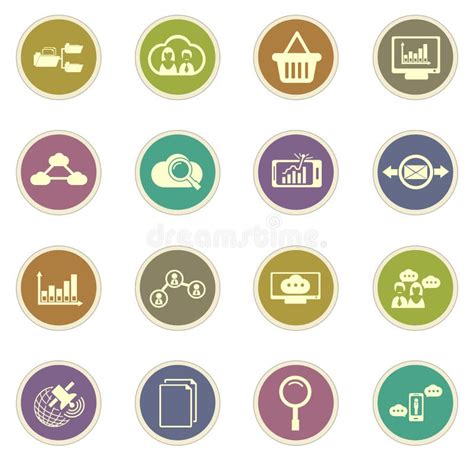 Data Analytic And Social Network Icons Stock Vector Illustration Of