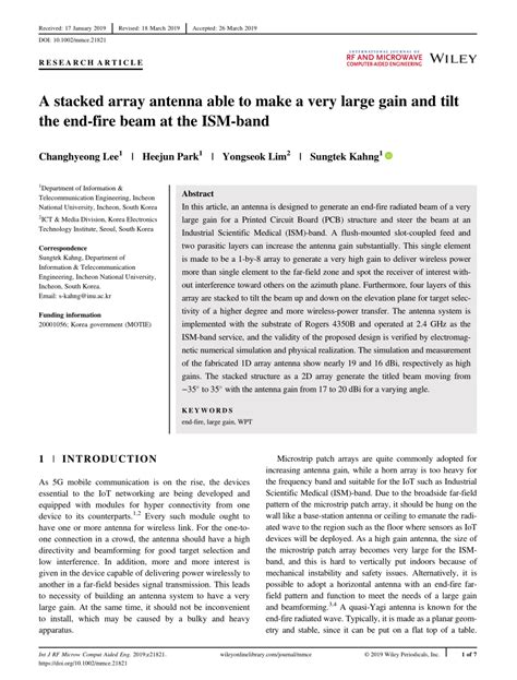 Pdf A Stacked Array Antenna Able To Make A Very Large Gain And Tilt