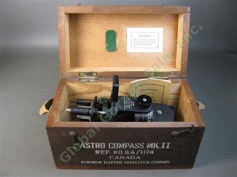 Wwii Astro Compass Mk Ii Airplane Navigation Instrument Tool Case