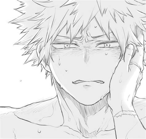 An Anime Character Is Holding His Head In Front Of His Face And Looking