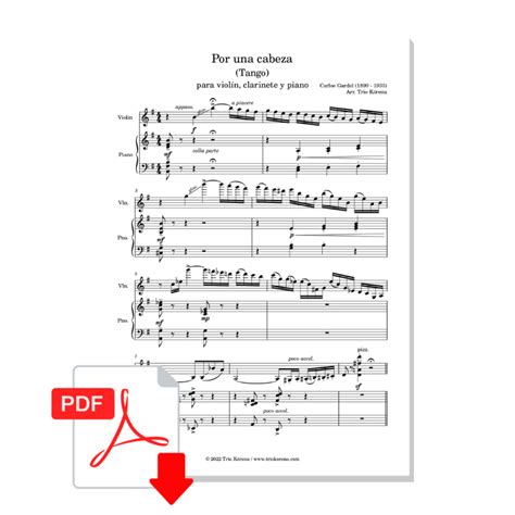 Por Una Cabeza Carlos Gardel Trio Kórena