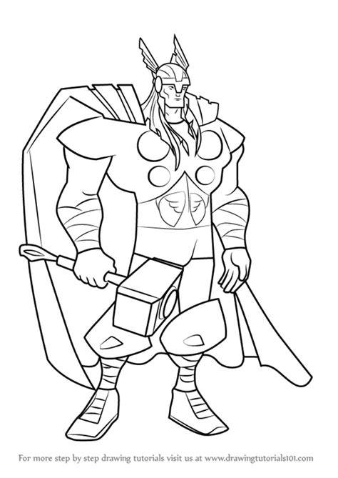 How To Draw Thor From The Avengers Earth S Mightiest Heroes The Avengers Earth S Mightiest