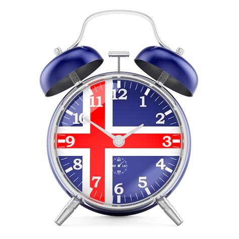 Premium Photo Alarm Clock With Flag Of Iceland 3d Rendering