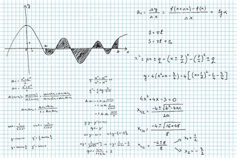 Mathematical Formulas And Graphs Sketched Stock Vector Illustration Of Algebra Complex 67119889
