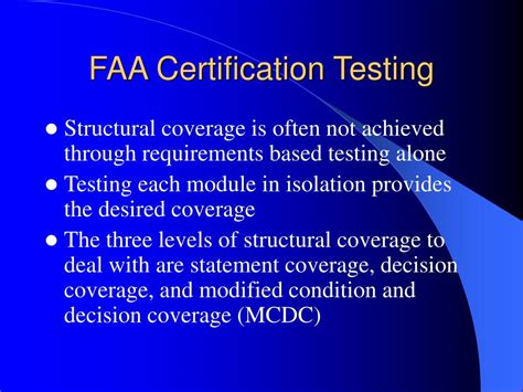 Ppt Automating Software Module Testing For Faa Certification