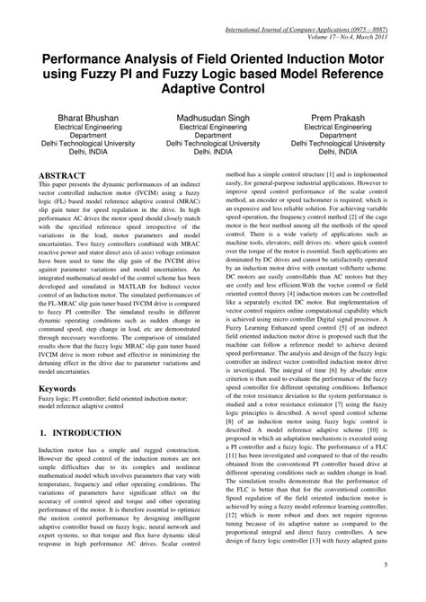 pdf performance analysis of field oriented induction motor using