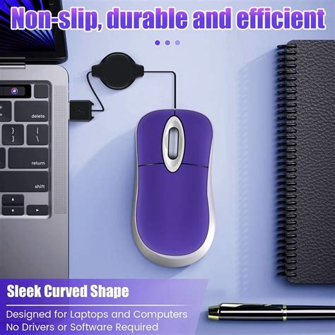 Qilidiba Retractable Tiny Small Mouse Mini Usb Wired Mouse Retractable Tiny Small Mouse 1600 Dpi