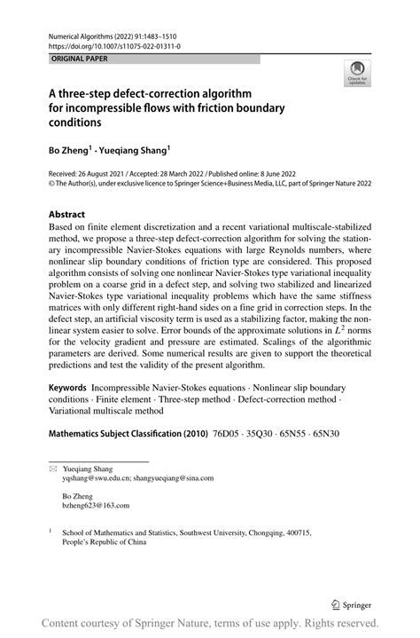 A Three Step Defect Correction Algorithm For Incompressible Flows With
