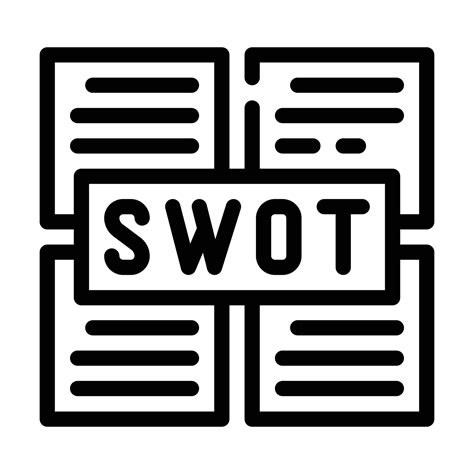 Swot Analysis Line Icon Vector Black Illustration 8149709 Vector Art At