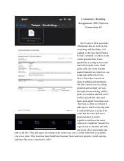 Community Building Assignment ASU Success Connection 2 Docx