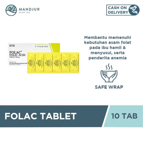 Folac 400 Mcg 10 Tablet Suplementasi Asam Folat Ibu Hamil Menyusui