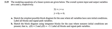 the modeling equations of a linear system are given