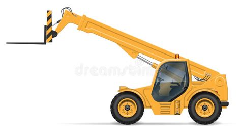 Realistic Telescopic Handler Vector Illustration Stock Vector Illustration Of Mockup Engine