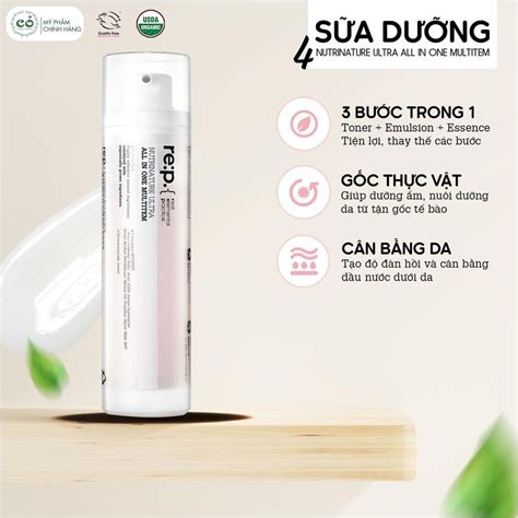 Sữa Dưỡng Ẩm Hỗ Trợ Dưỡng Sáng Re p Nutrinature Ultra All In One Mult