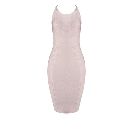 Bandage Dress Rayon Sleeveless Sexy Spaghetti Strap Backless Vestido