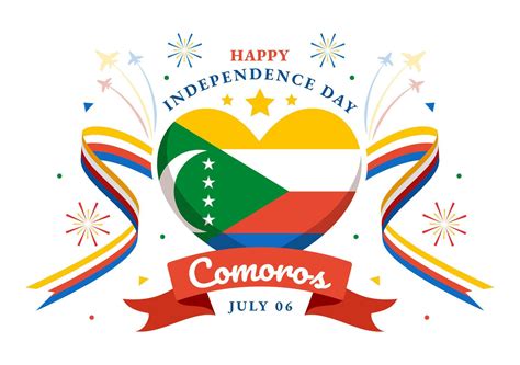 Happy Comoros Independence Day Illustration On 6 July With Comorian