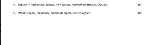 Solved Explain IP Addressing Subnet IPV Octets Chegg Com
