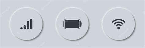 Premium Vector Status Bar Icon Button In Neumorphism Style Phone