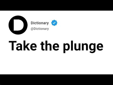 Take The Plunge Meaning In English YouTube