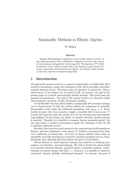 Maximality Methods In Elliptic Algebra Nehru Abstract Suppose Brahmaguptas Conjecture Is True