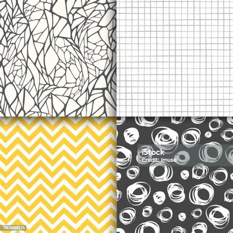 추상 손으로 그린 기하학적 간단한 최소한의 완벽 한 패턴 설정 합니다 폴카 도트 줄무늬 파도 랜덤 기호 텍스처입니다 벡터 일러스트 가능성에 대한 스톡 벡터 아트 및 기타