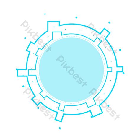 technology border blue geometric border round frame box dialog box for