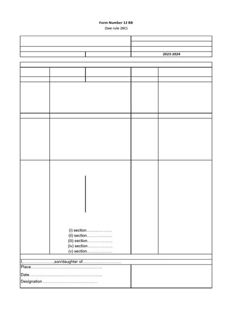 Form No 12bb Pdf Taxes Taxation