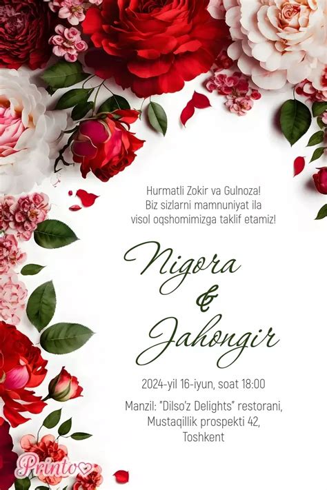 Toy Taklifnomalarining Bepul Onlayn Muharriri