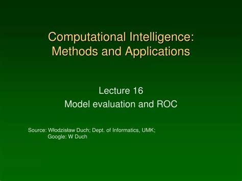 Ppt Computational Intelligence Methods And Applications Powerpoint Presentation Id2913307