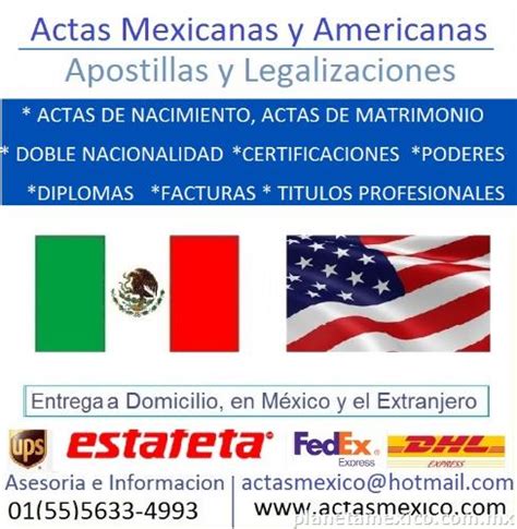 Apostillas De Actas Mexicanas Y Americanas Apostillas Y Legalizaciones