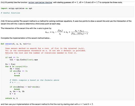 1c 10 points use the function scipy optimize