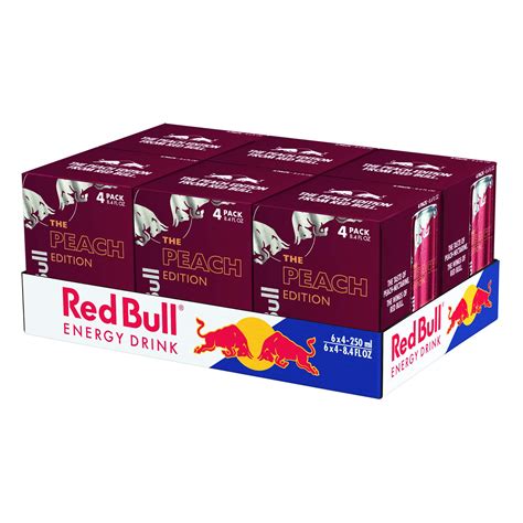 Red Bull Energy Drink Peach Edition 84 Fl Oz 4 Count Pack Of 6 24