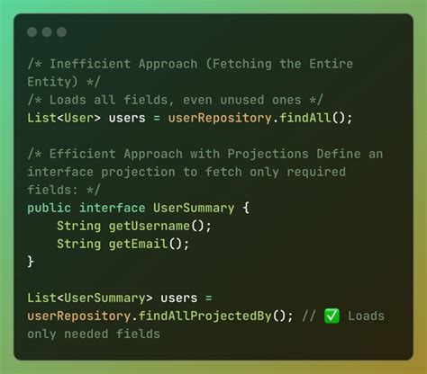 springdatajpa databaseoptimization springboot performance