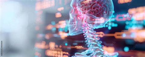 Advanced Bone Density Scanner Cyberpunk Blue And Purple 3d Rendering