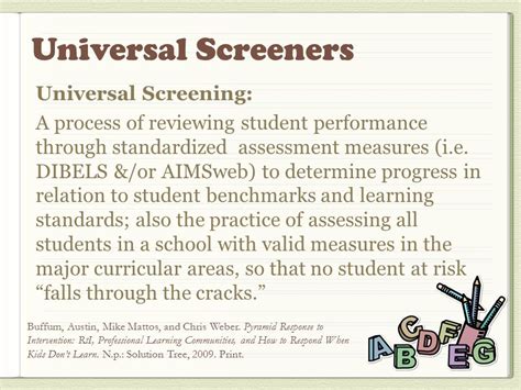 Examples Of Universal Screening Assessments For Educators