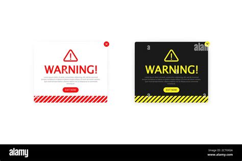 Warning Pop Up With Flat Design Exclamation Symbol Web Page For