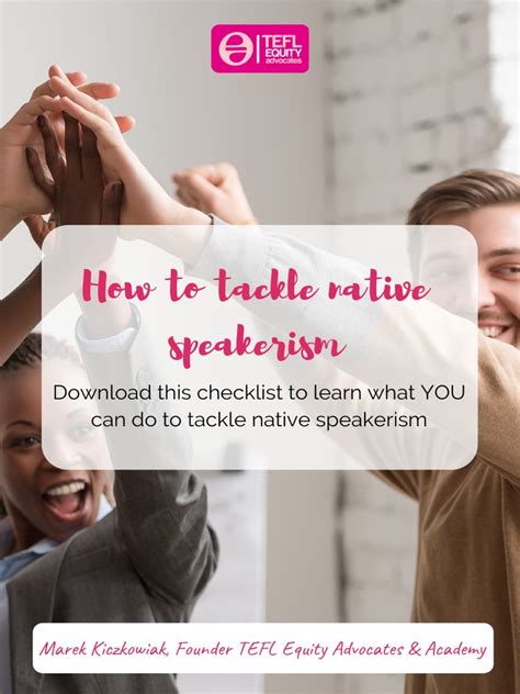 How To Tackle Native Speakerism Checklist Pdf Pdf English