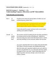 DFC Activity Answers Docx SULEYMAN MULAYIM Student ID DCF Lecture