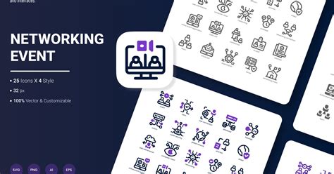 Networking Event Icon Pack Icons Ft Networking And Icon Envato