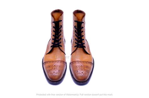 Handmade Men S Tan Derby Formal Leather Ankle High Boots For Men On