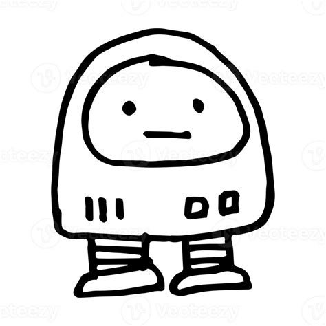 Illustration De Personnage De Robot Mignon Design Dessiné à La Main
