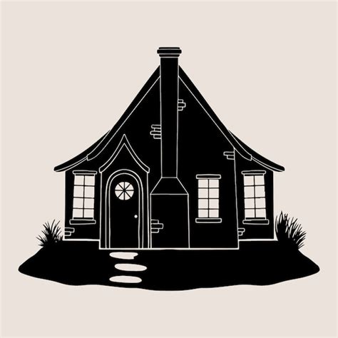 Silueta De Casa De Diseño Plano Vector Gratis
