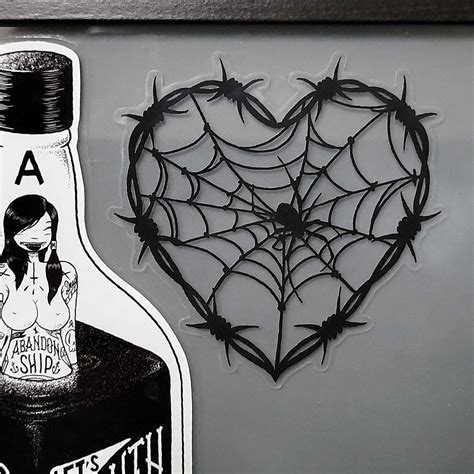 Sourpuss Barbed Wire Heart Sticker Clear
