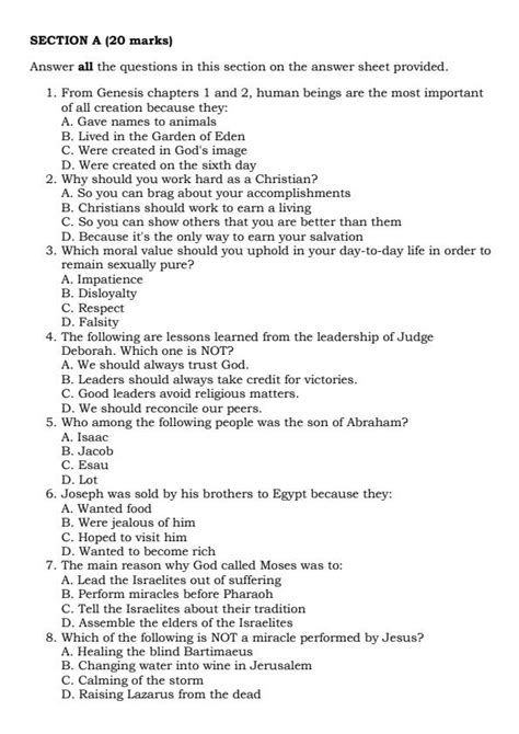 Grade 9 Cre April 2025 Holiday Assignment