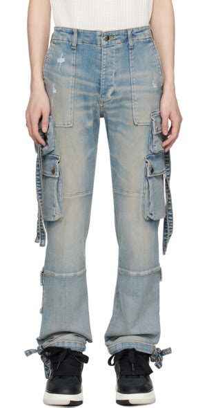 Amiri Blue Tactical Denim Cargo Pants