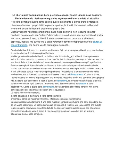 Percorso Sulla Libertà Docsity