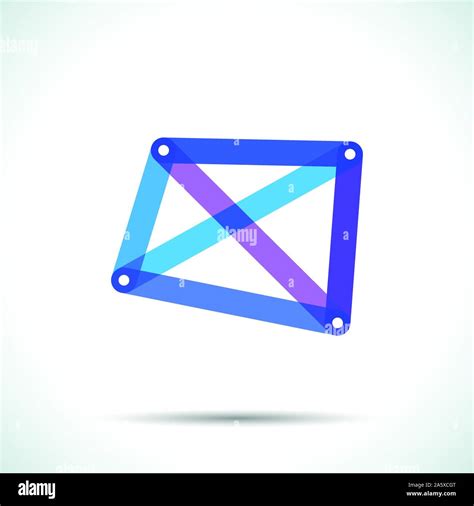 Abstract Pyramid Logo With Intersecting Transparent Lines Stock Vector