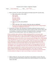 Scholarly Article Analysis Assignment Template Docx Scholarly Article Analysis Assignment