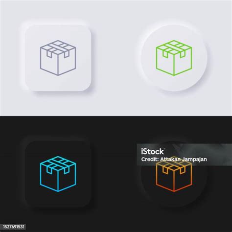 상자 아이콘 세트 웹 디자인을 위한 다색 뉴모피즘 버튼 소프트 Ui 디자인 응용 프로그램 Ui 등 아이콘 세트 버튼 벡터 공급망에 대한 스톡 벡터 아트 및 기타 이미지